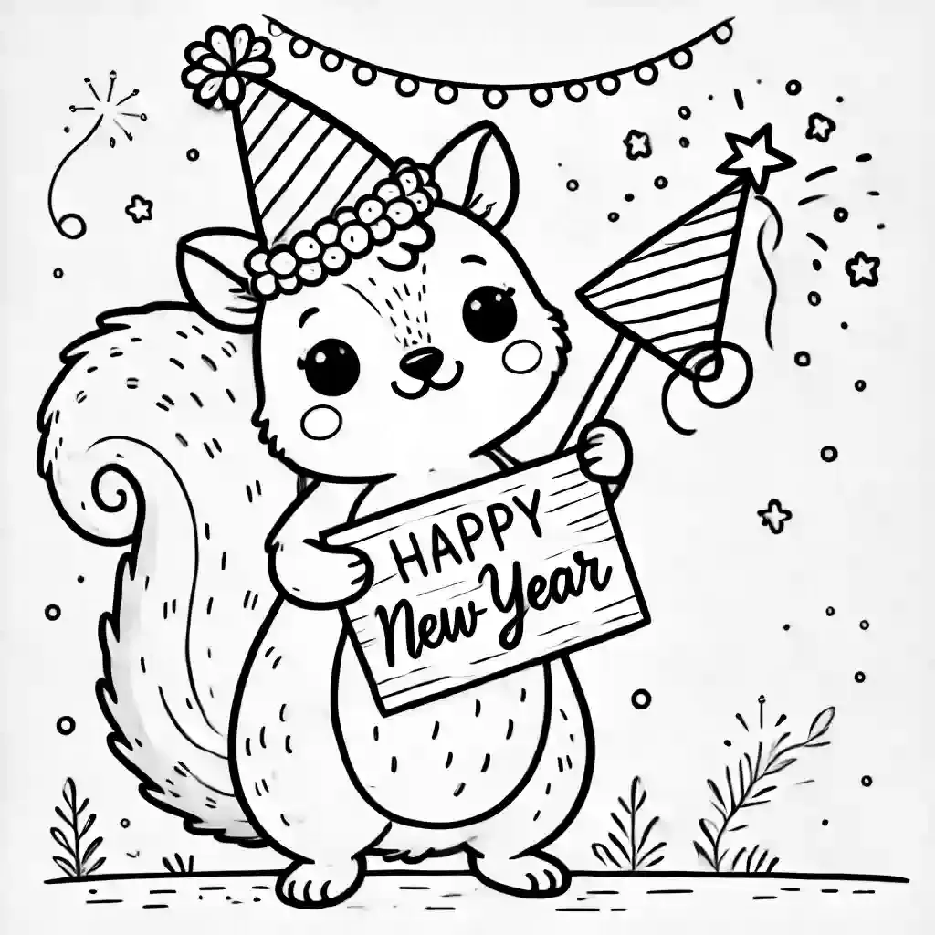 Happy New Year 2025 Coloring Pages Printable Free Download The Lucky